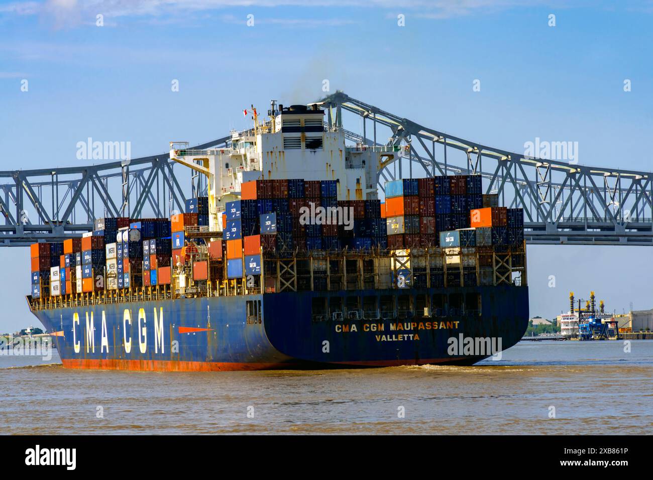 Huge and fully loaded container ship approaching Crescent City ...
