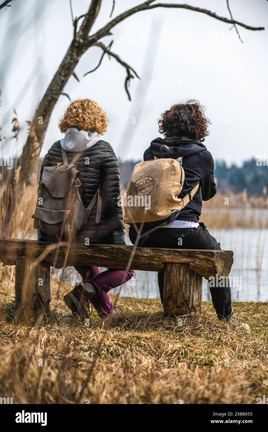 Two women capture serene moment hi-res stock photography and images - Alamy