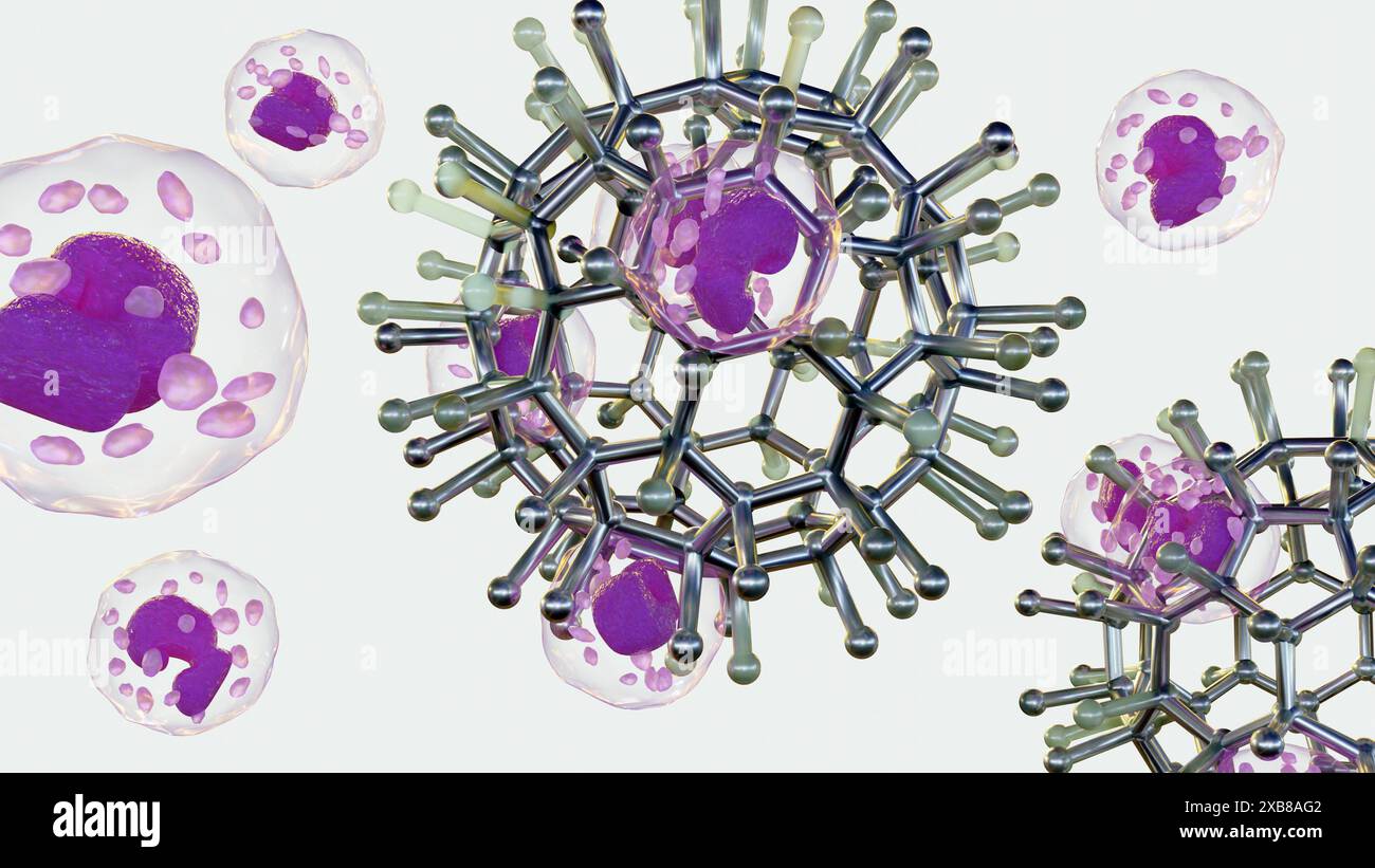 3d rendering of isolated of biological cell loading on magnetic ...