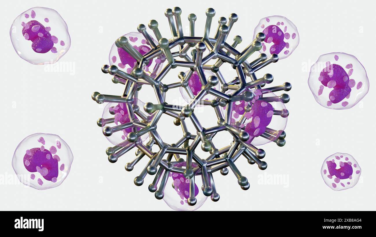 3d rendering of isolated of biological cell loading on magnetic ...