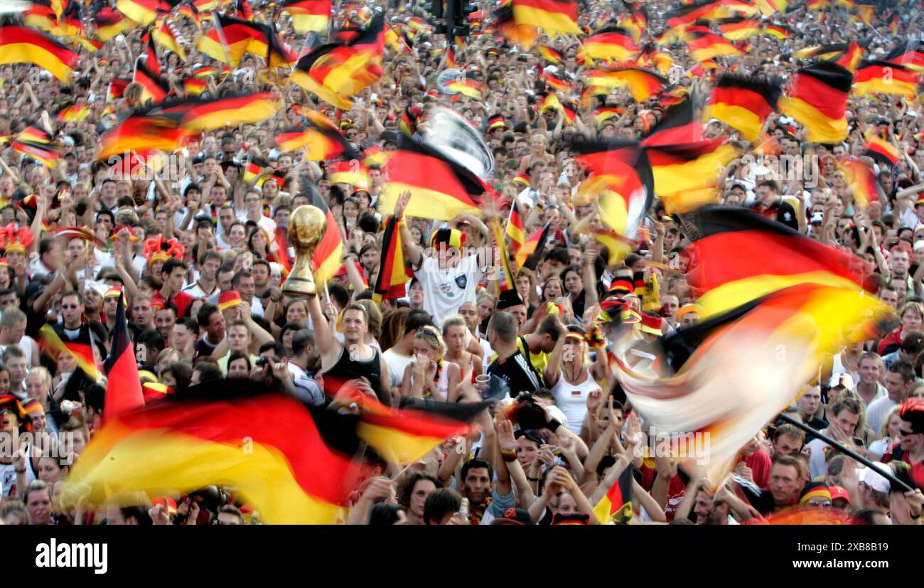 FILE - German soccer fans celebrate during the World Cup semifinal ...