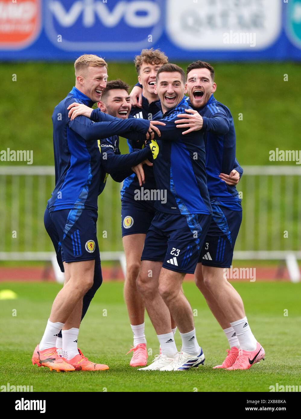 Left to right, Scotland's Lewis Ferguson, Billy Gilmour, Jack Hendry ...
