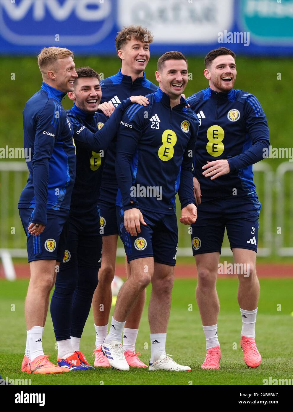 Left to right, Scotland's Lewis Ferguson, Billy Gilmour, Jack Hendry ...