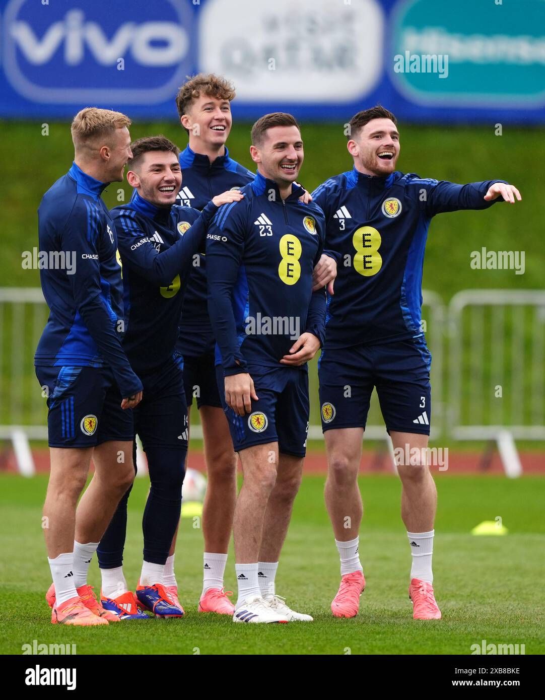 Left to right, Scotland's Lewis Ferguson, Billy Gilmour, Jack Hendry ...