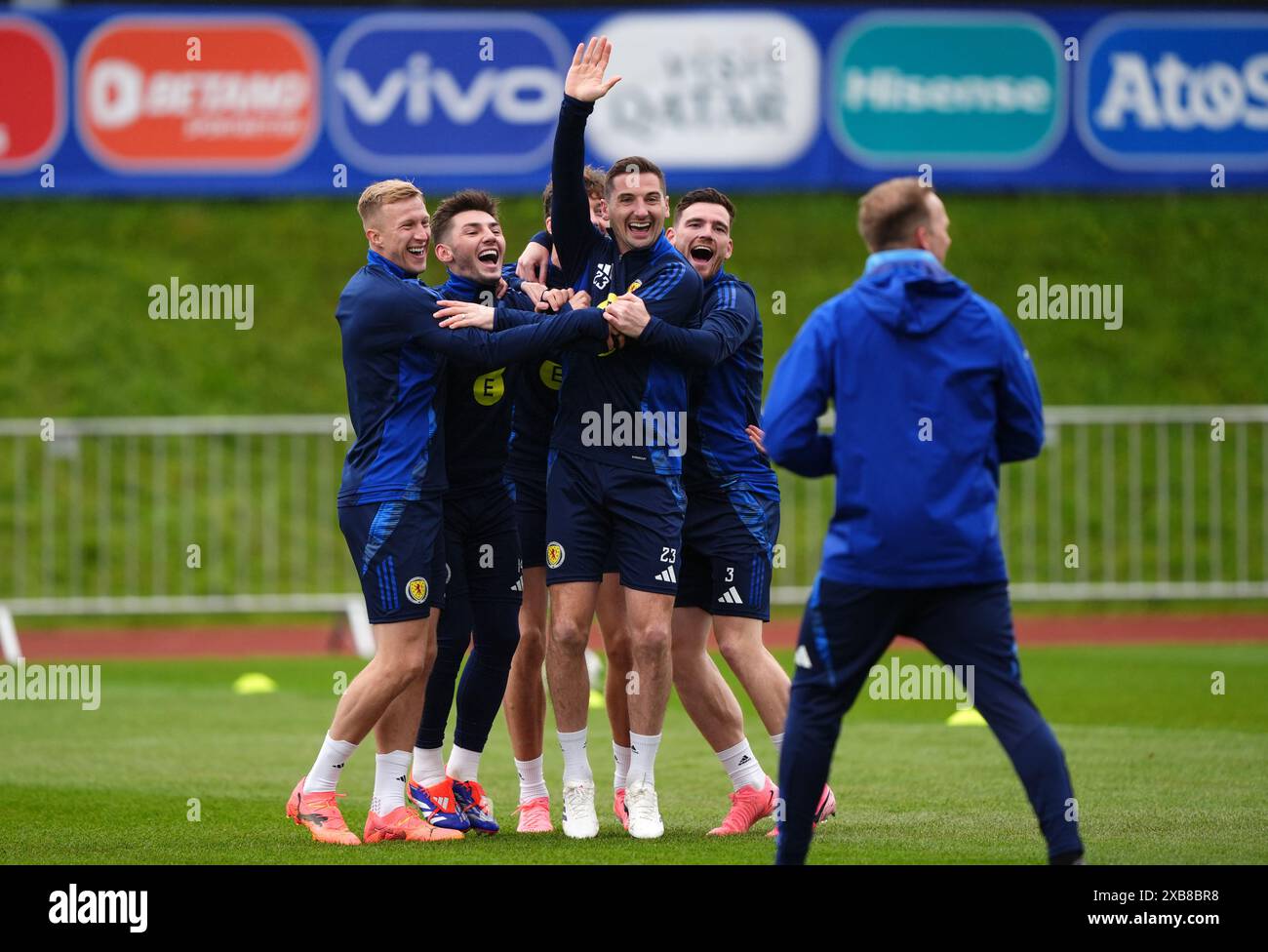 Left to right, Scotland's Lewis Ferguson, Billy Gilmour, Jack Hendry ...