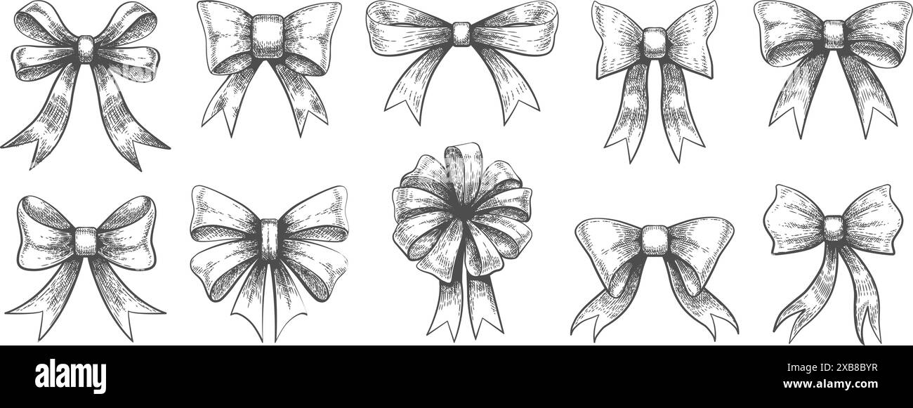 Christmas ribbons bows gift Black and White Stock Photos & Images - Alamy