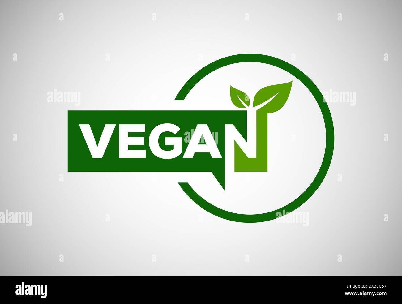 Vegan food logo sign with leaves. Bio, Ecology, Organic Logos and Label ...