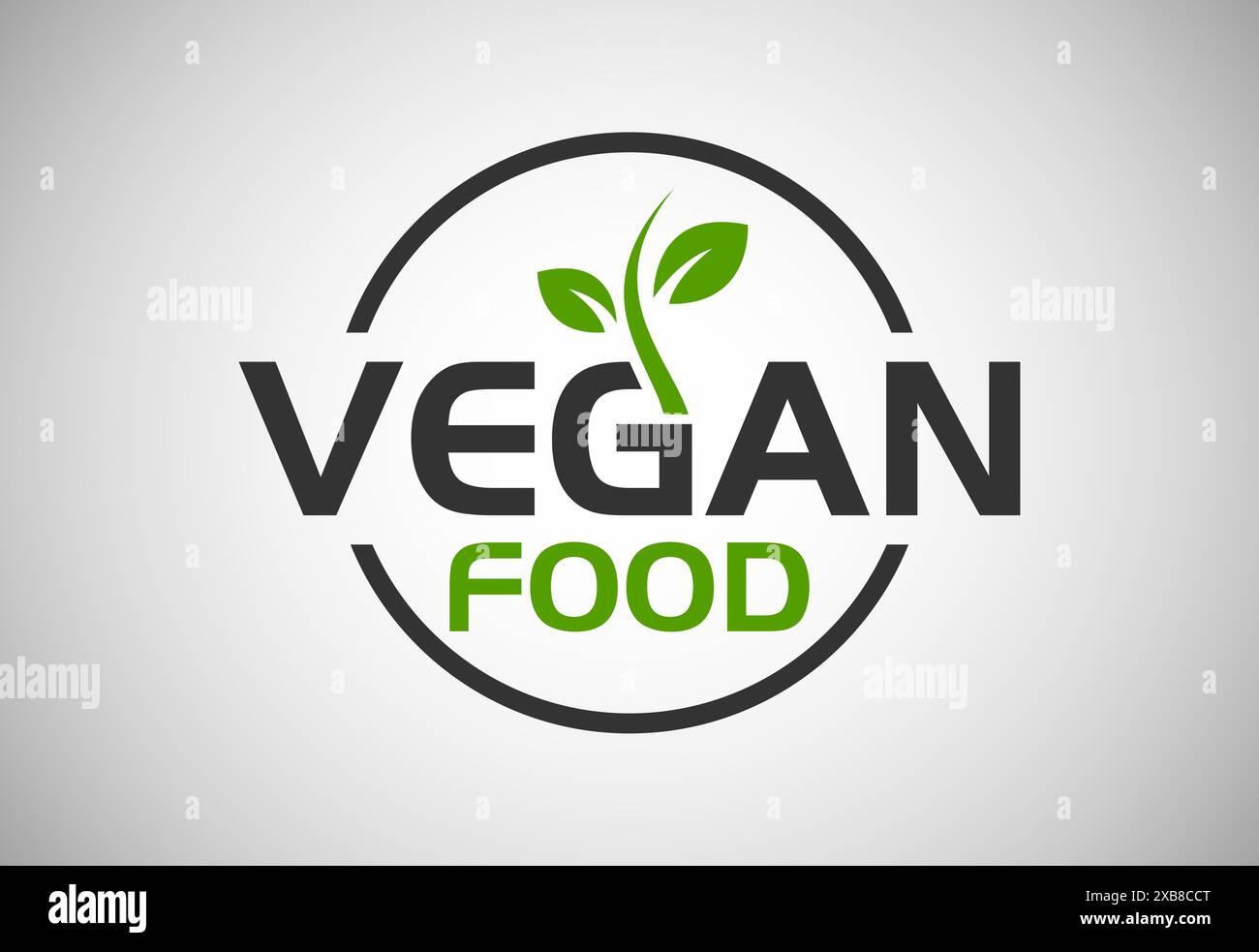Vegan food logo sign with leaves. Bio, Ecology, Organic Logos and Label ...