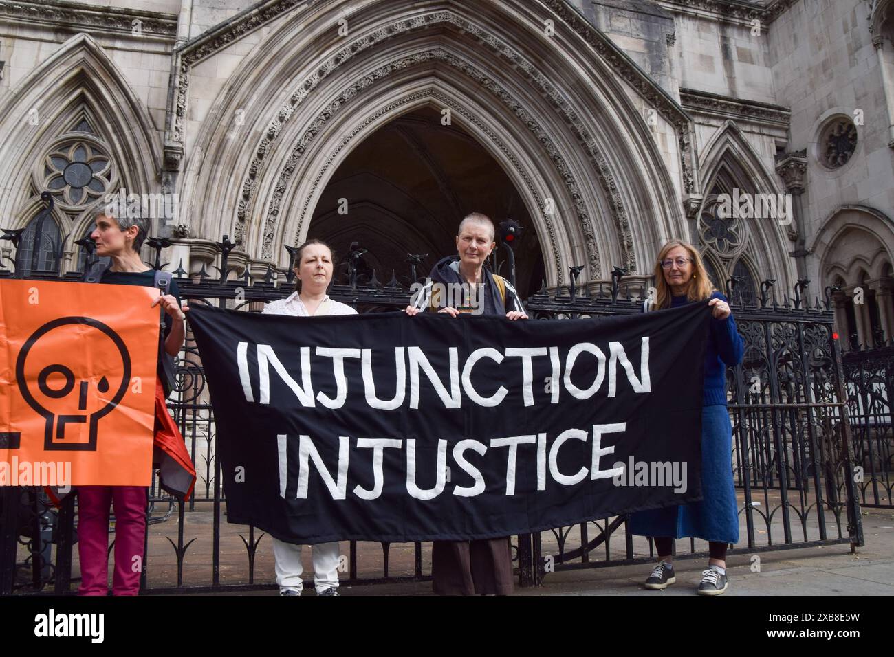 London, UK. 11th June 2024. Just Stop Oil activists gather outside the ...