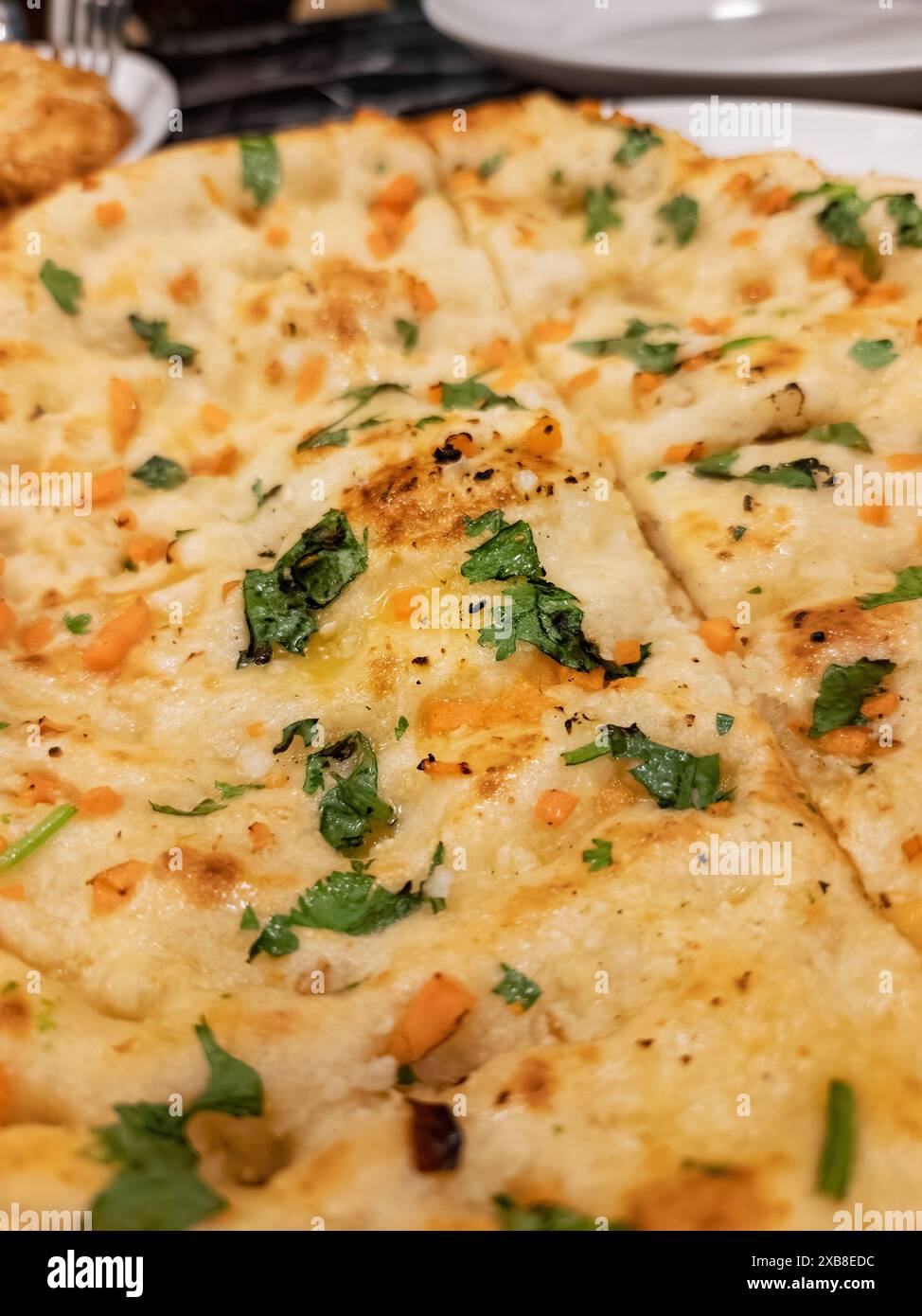 Flat bread Naan with sesame, middle east arab menu. Dinner menu Stock ...