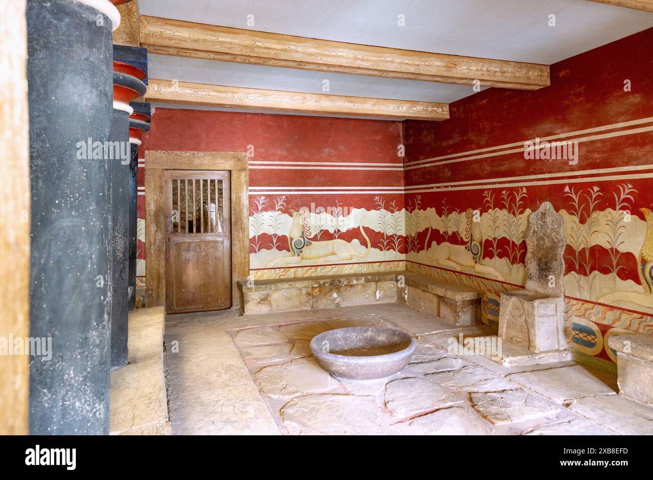 geography / travel, Greece, Knossos, castle of Knossos, throne room ...