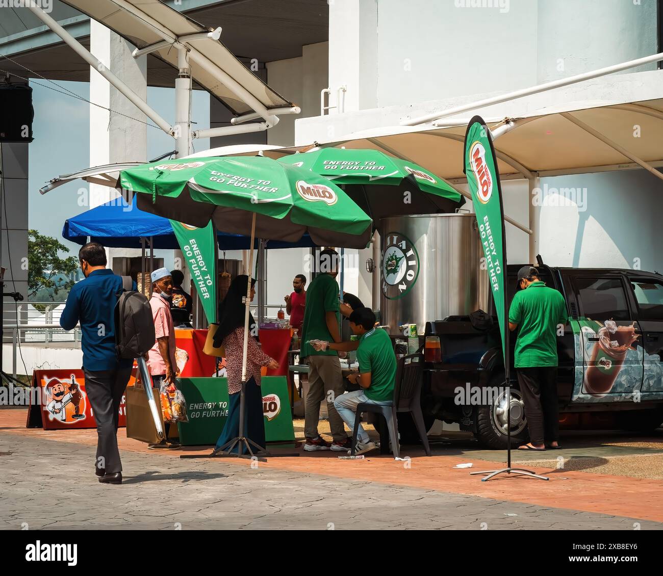 Milo stall selling drinks during the MAHA expo. Milo is a Nestle ...