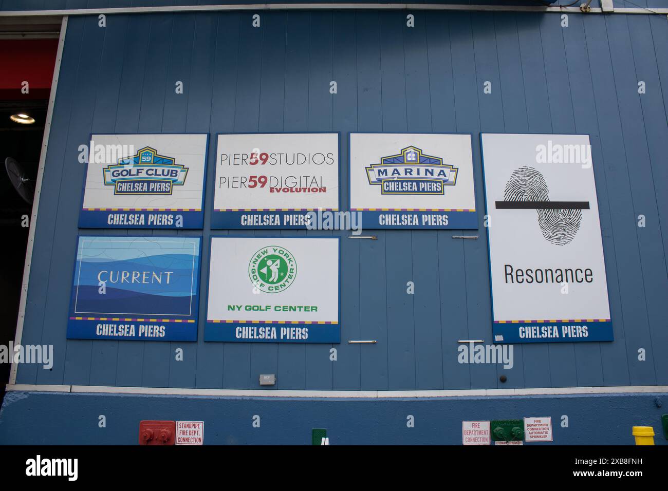 Outdoor building wall with posters and signage Stock Photo - Alamy