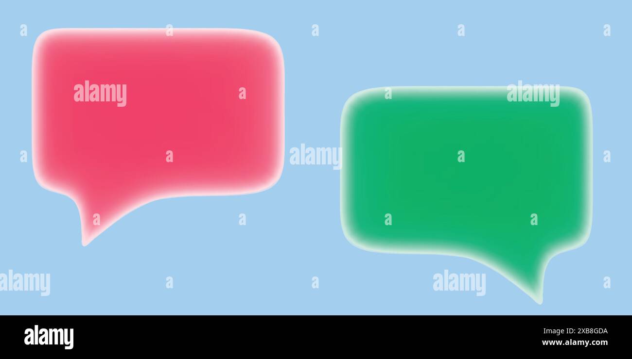 Red and green speech bubble pair. Dialog frames Stock Vector Image ...