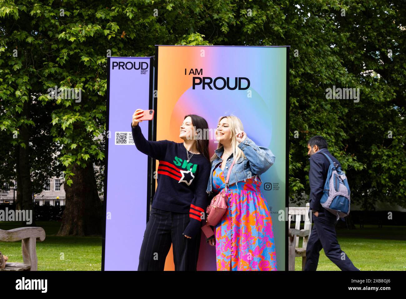 EDITORIAL USE ONLY Members of the public at the 'Proud West End', an ...