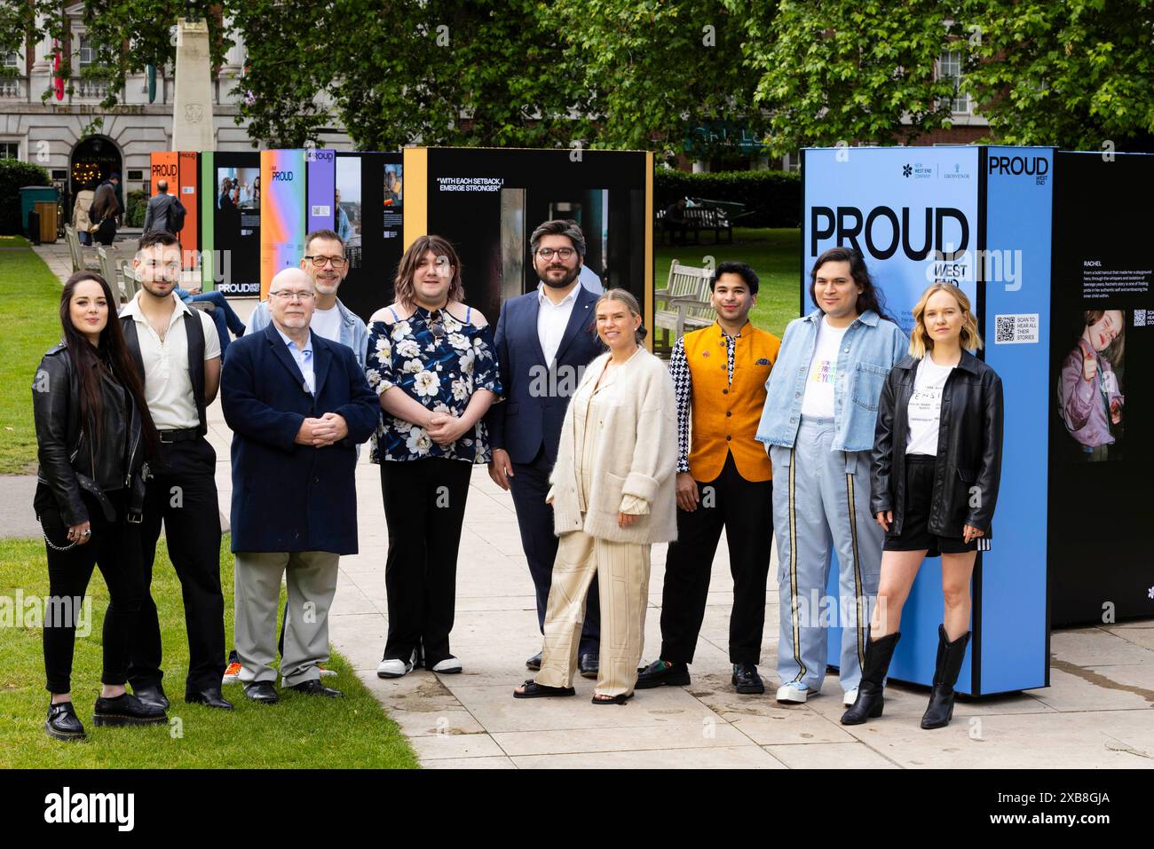 EDITORIAL USE ONLY Sitters in front of their portraits at 'Proud West ...