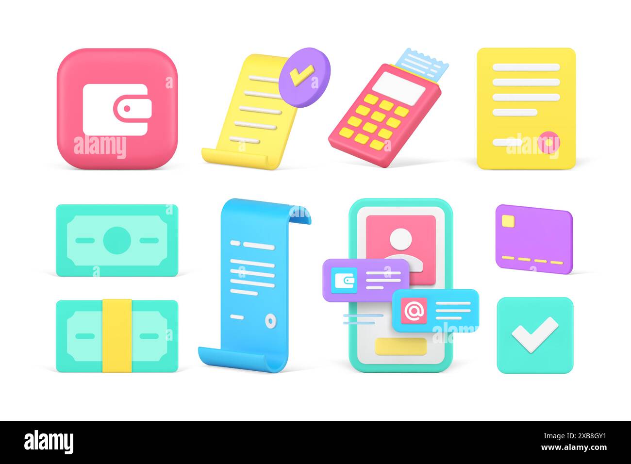 Online banking payment financial accounting budget digital wallet set ...