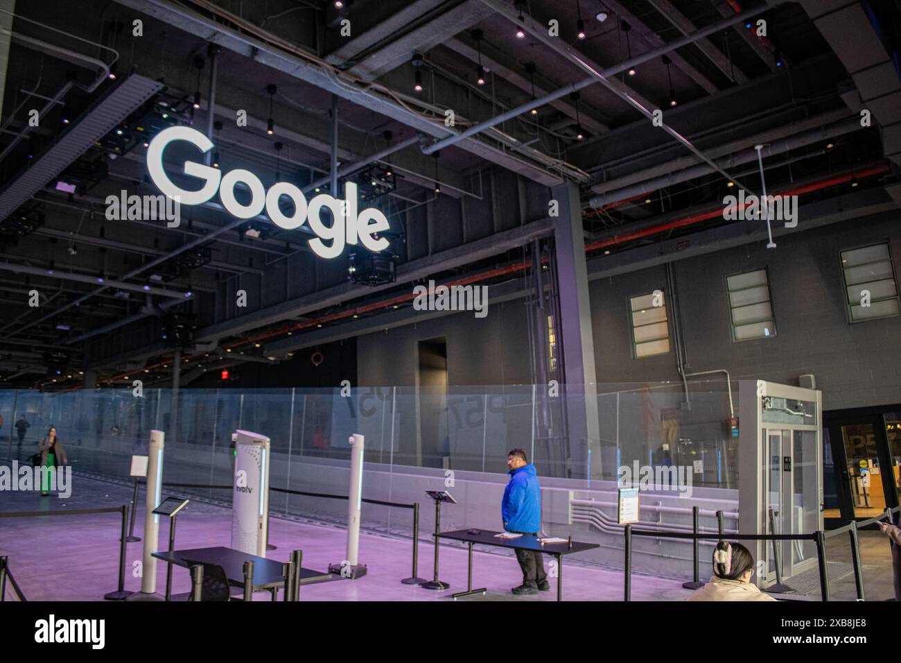 The Pier 57 Google New York entrance sign Stock Photo - Alamy