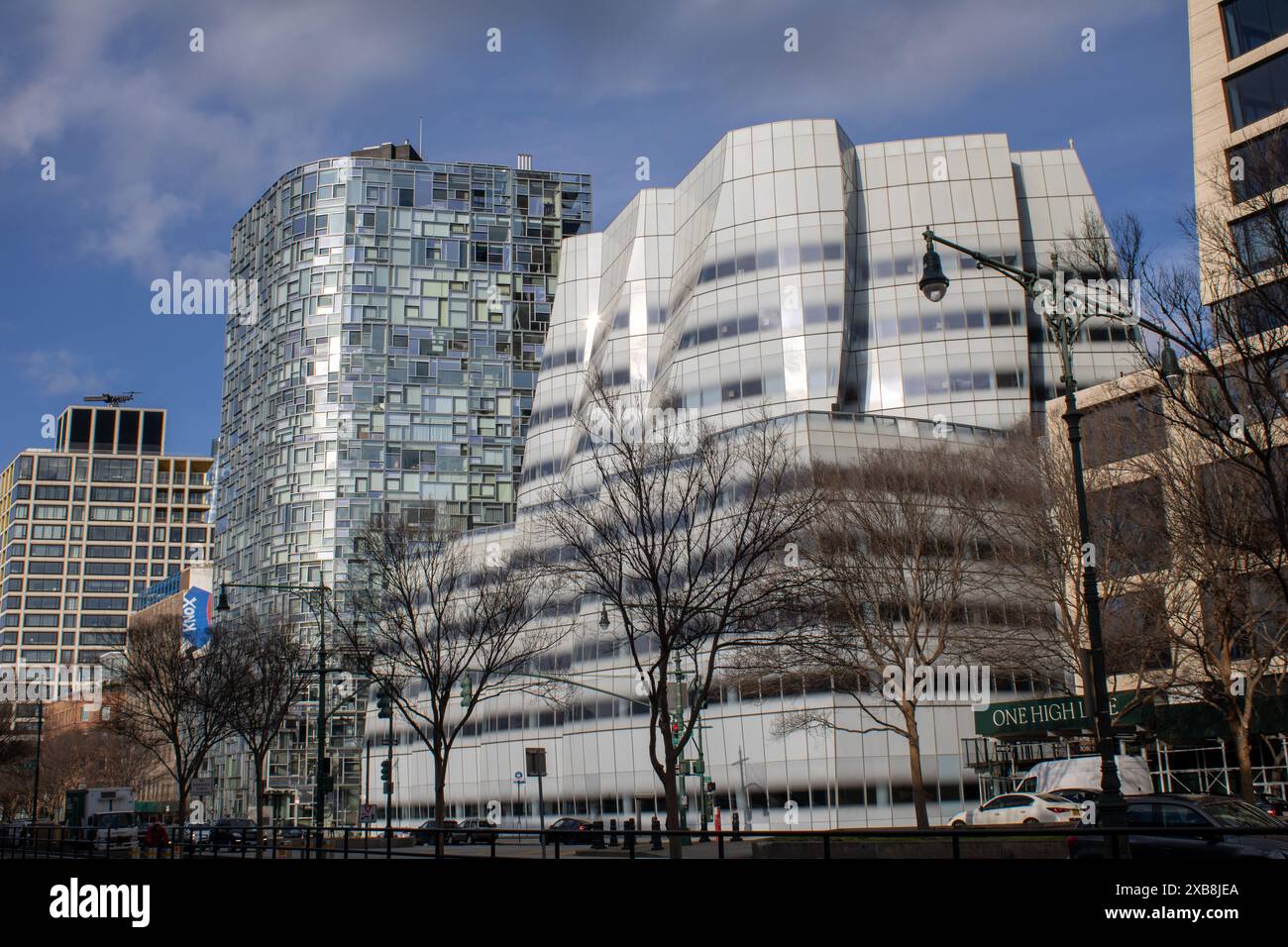 The urban buildings on a city street, Chelsea skyline in New York Stock ...