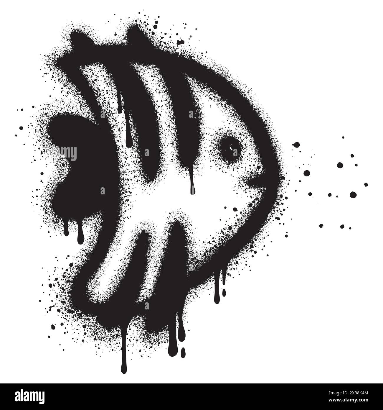 fish graffiti with black spray paint Stock Vector Image & Art - Alamy