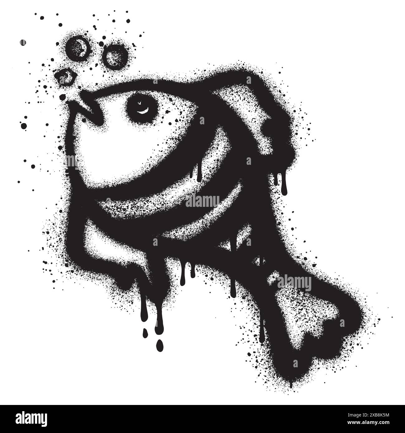 fish graffiti with black spray paint Stock Vector Image & Art - Alamy