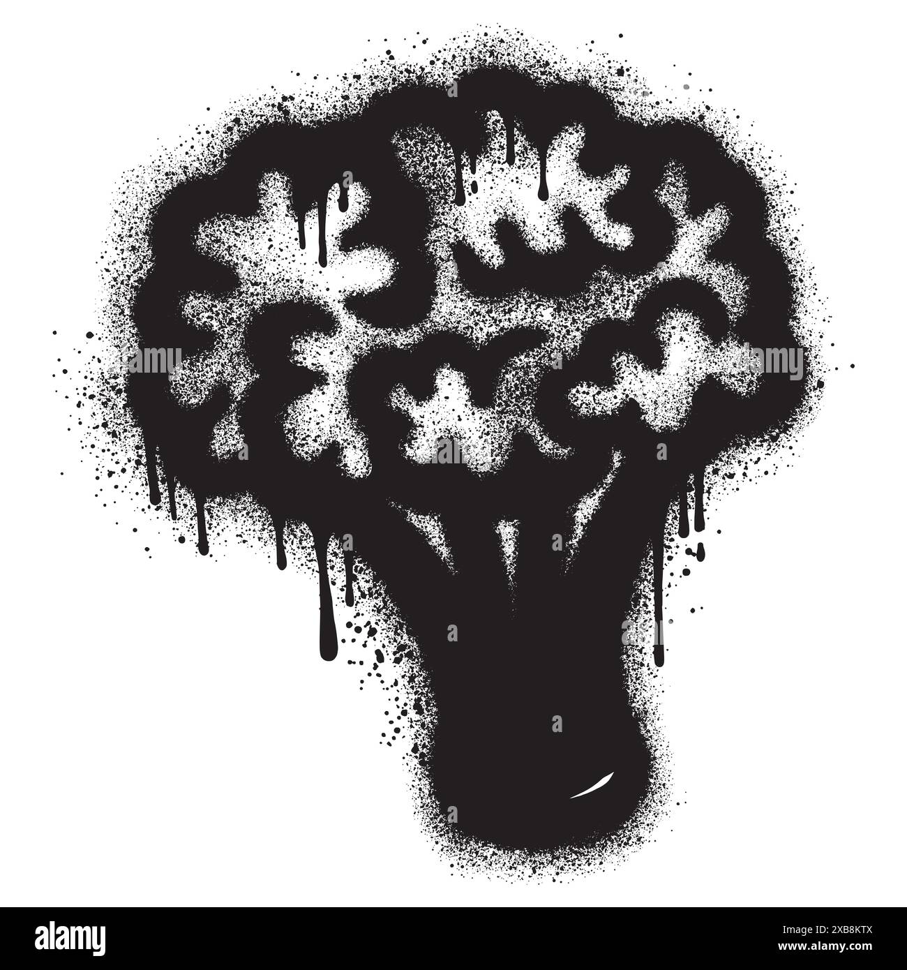 Spray Painted Graffiti Broccoli Sprayed isolated on white background ...