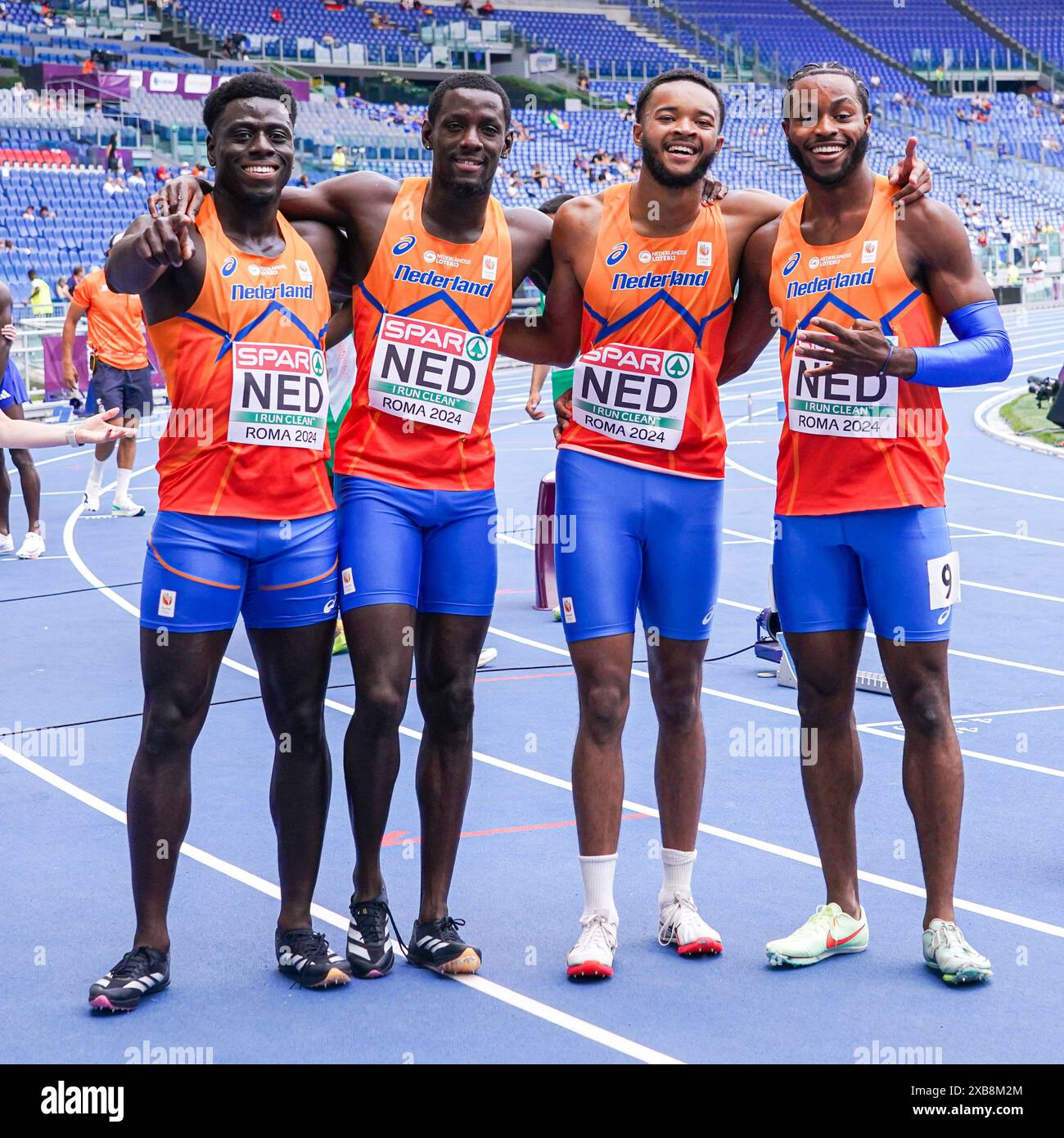ROME, ITALY - JUNE 11: Groupsphoto of (L-R) Elvis Afrifa of the Netherlands, Taymir Burnet of ...