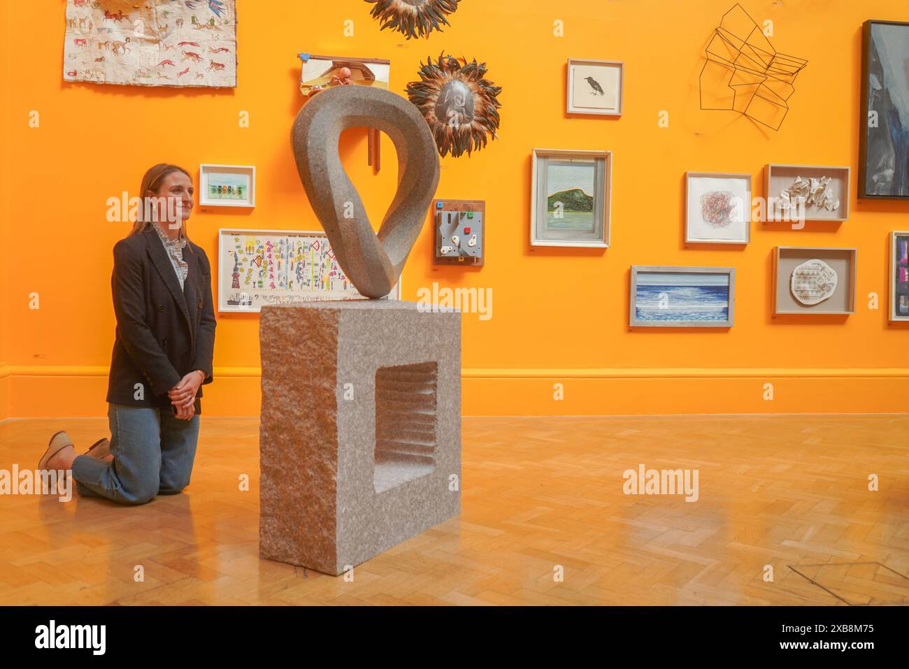 .London, UK. 11 June 2024. John Maine RA. TWO PART INVENTION , granite ...