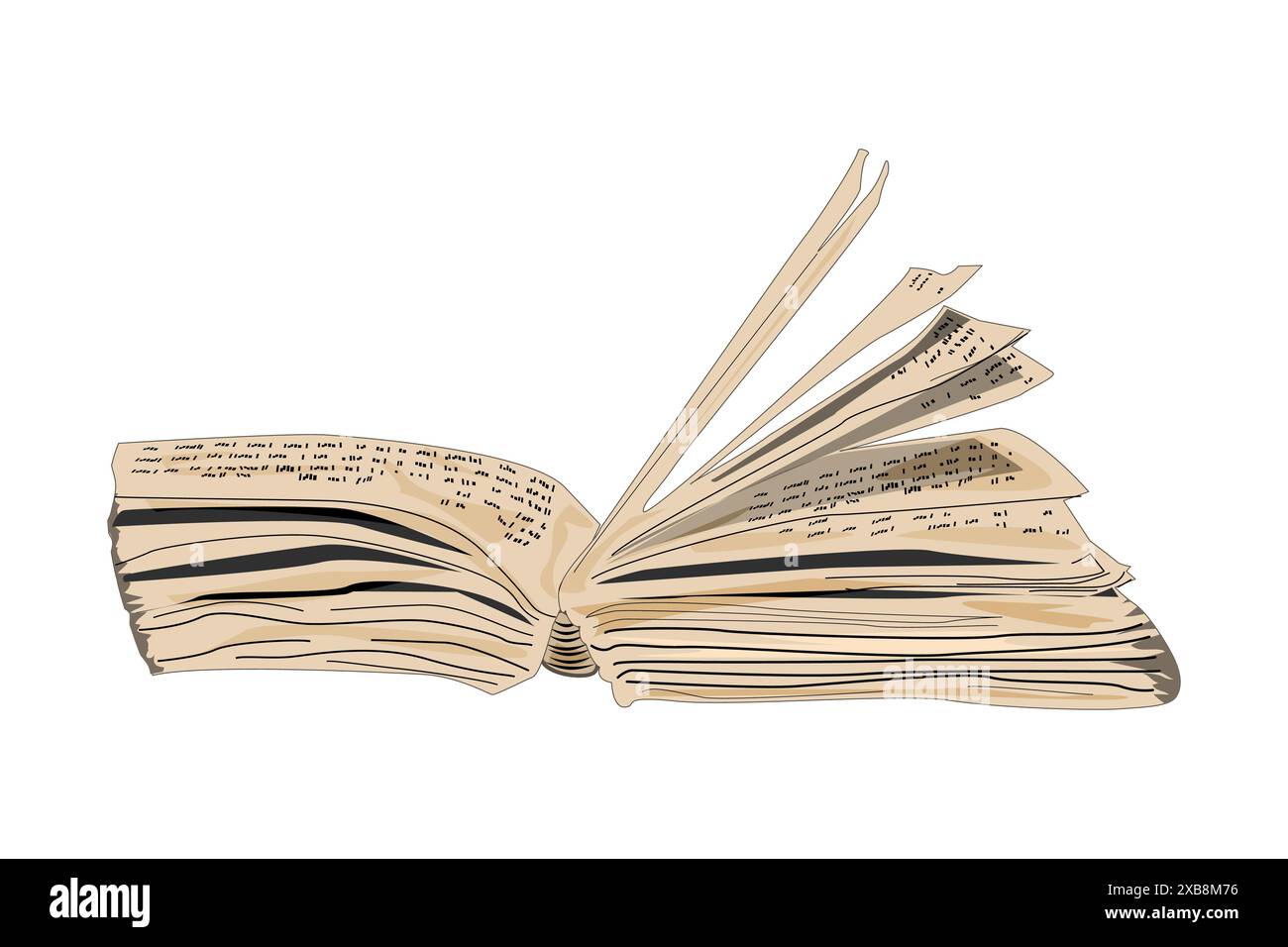 Vintage ledger paper open book Stock Vector Images - Alamy