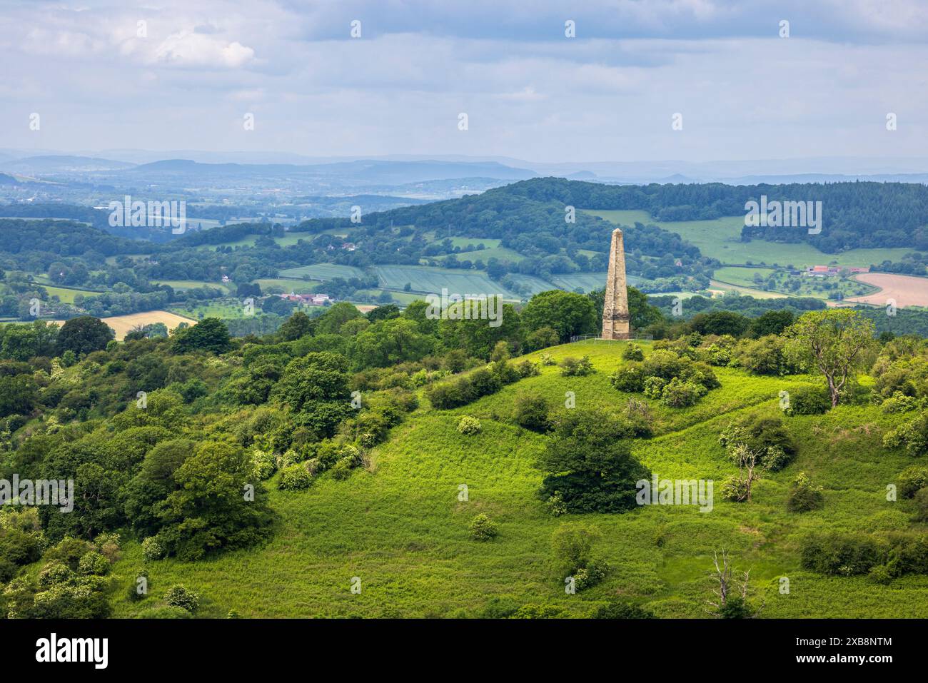 Eastnor Castle Obelisk from Midsummer Hill Iron Age Hillfort, Malvern ...