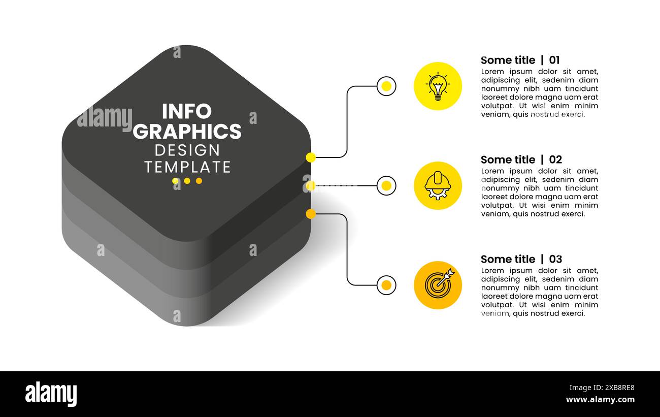 Infographic template with icons and 3 options or steps. 3d layers. Can ...