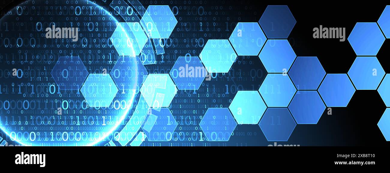 Hexagons on gradient color background. Hi-tech digital technology ...