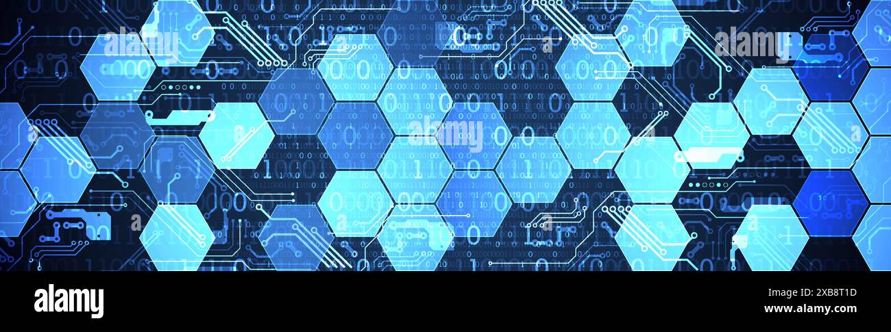 Hexagons on gradient color background. Hi-tech digital technology ...