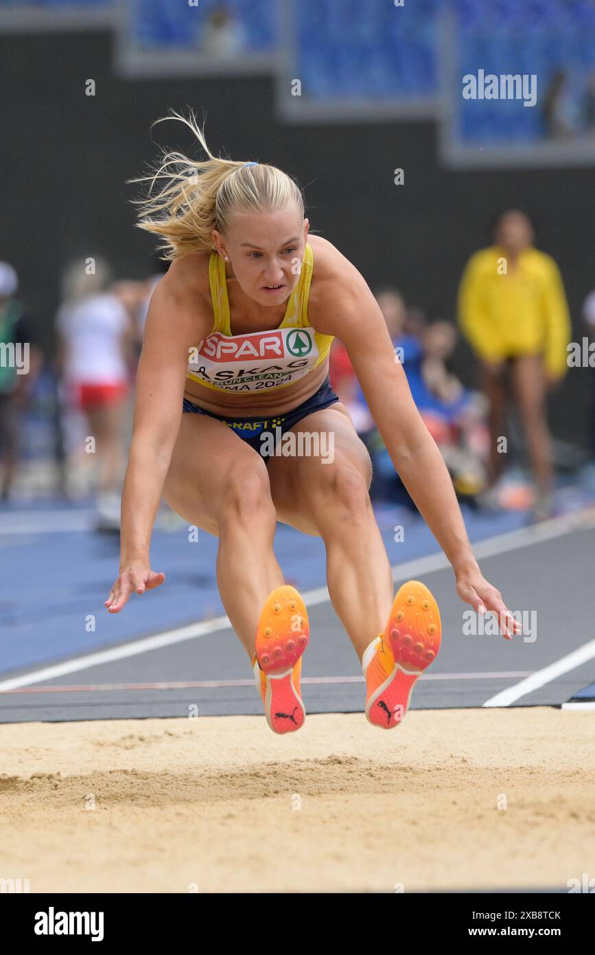 Roma, Italia. 11th June, 2024. Sweden's Maja Askag competes Long Jump ...