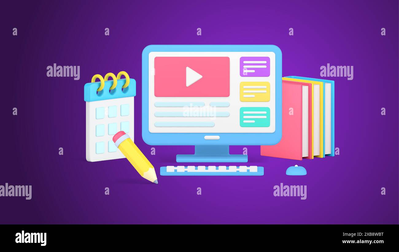 Digital remotely education online video lesson website with tasks ...