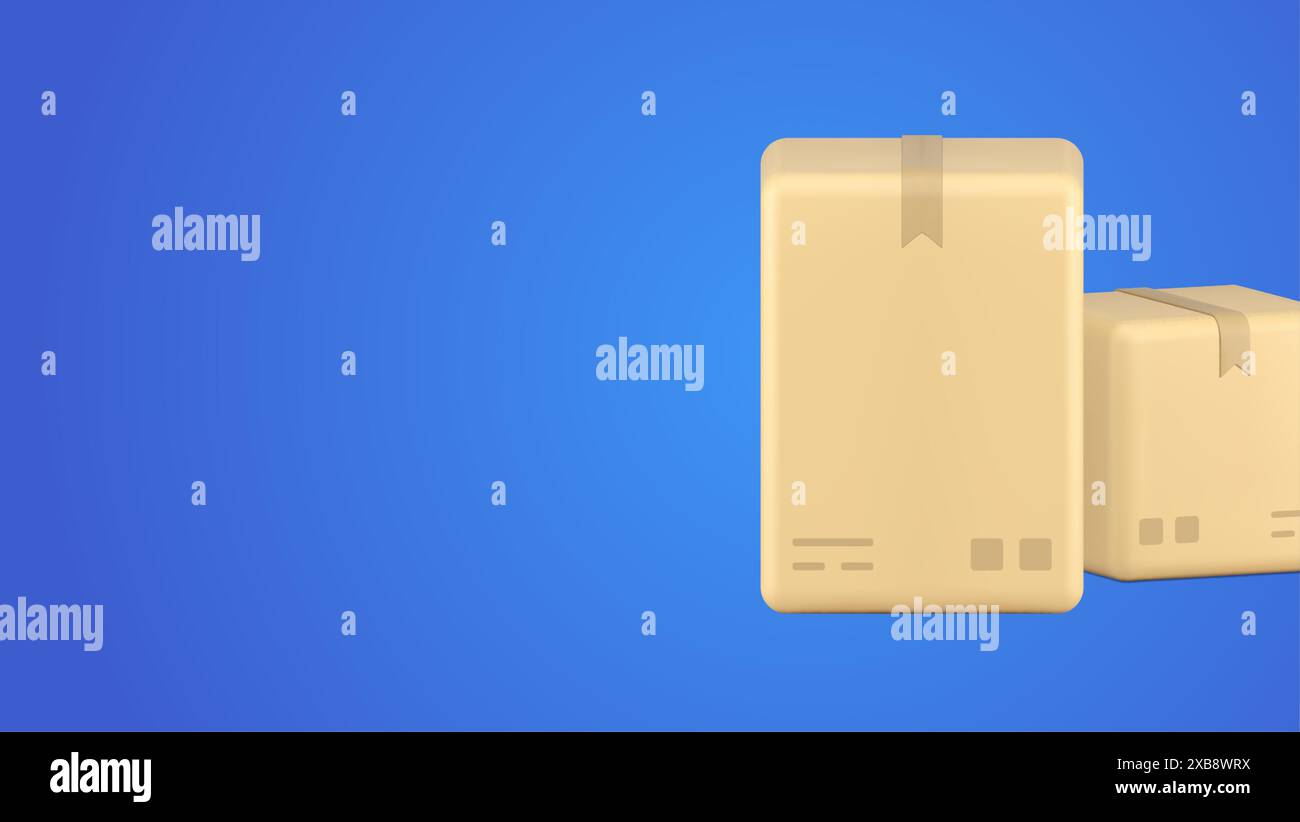 Logistic rectangular sealed cardboard boxes freight transportation and ...