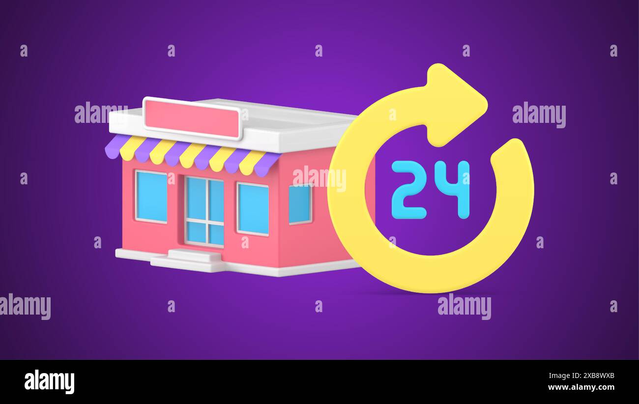 Grocery department store building shopping buying goods 24 hours always ...