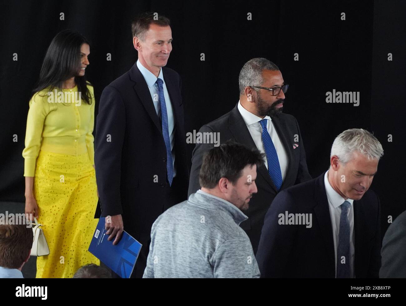 (left to right) Akshata Murty, Chancellor of the Exchequer Jeremy Hunt ...
