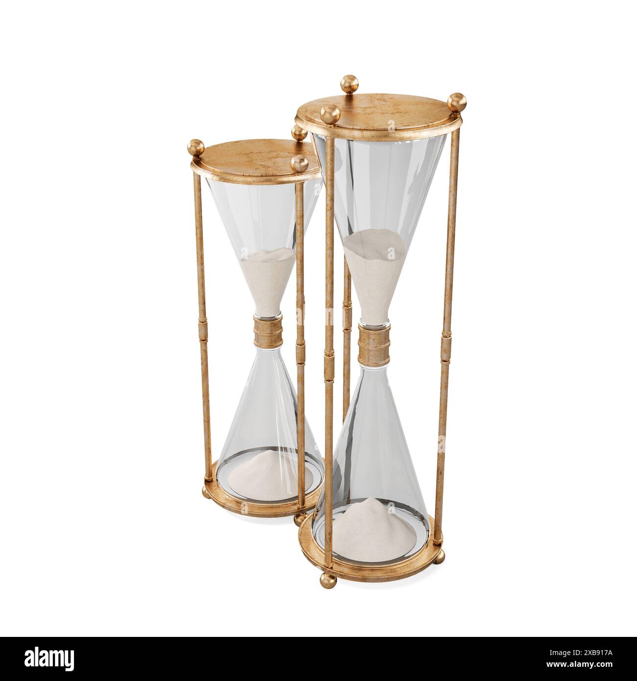 An hourglass with stand on white background Stock Photo - Alamy