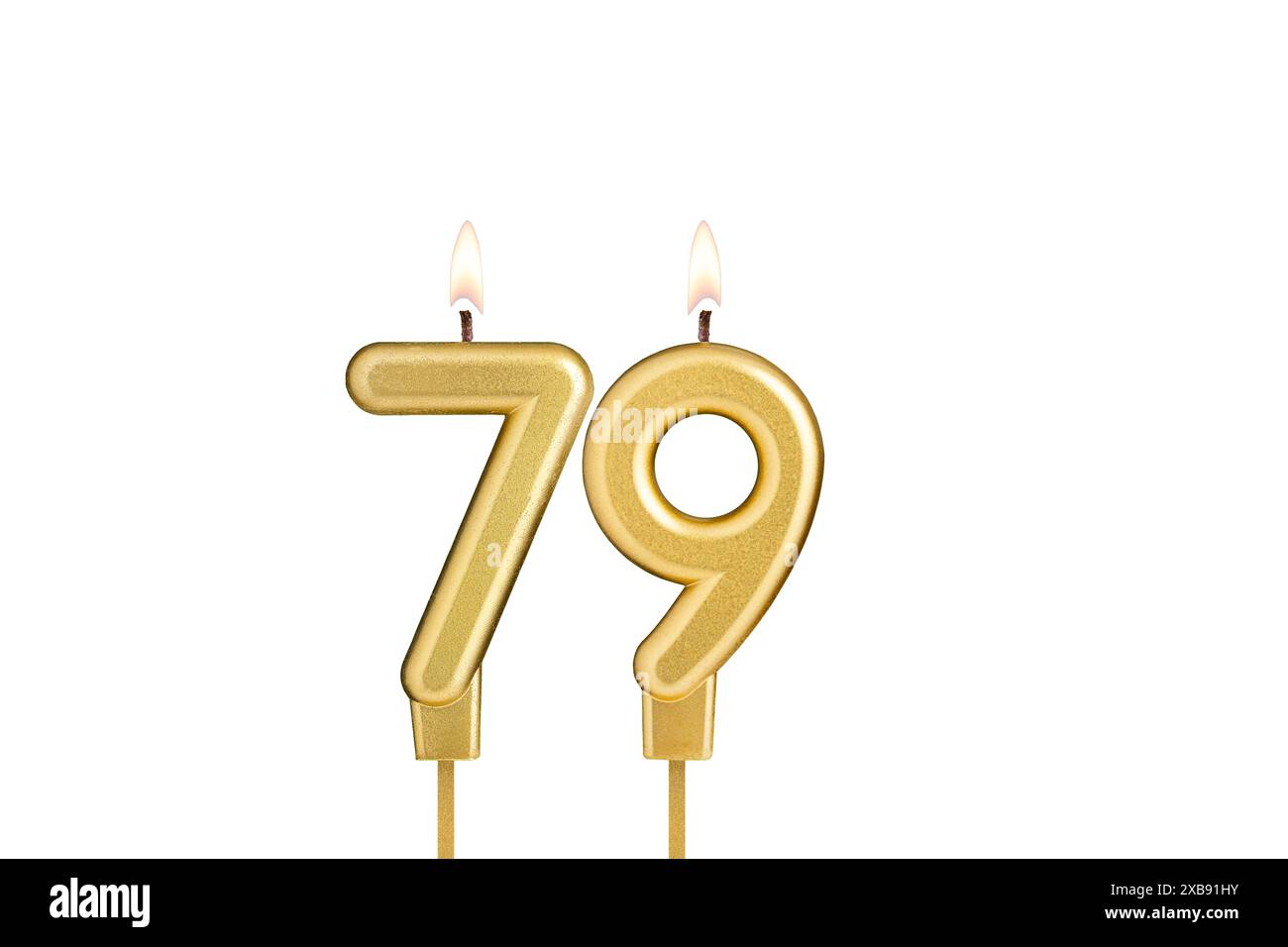 Birthday candle number 79 on white background Stock Photo - Alamy