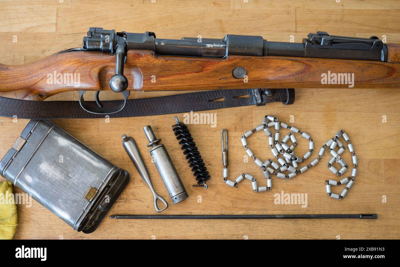 Original cleaning kit of the Mauser-type bolt-action military rifle ...