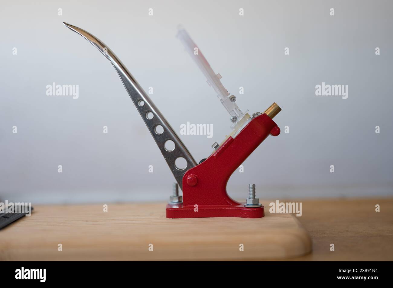 Detail of the auto bench prime, it is a tool to place the primers in ...