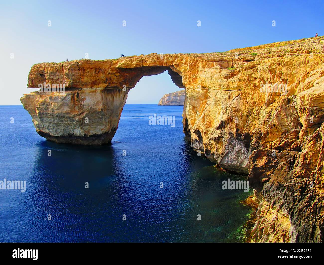 The Azure Window, a natural arch on the island of Gozo, Malta Stock ...