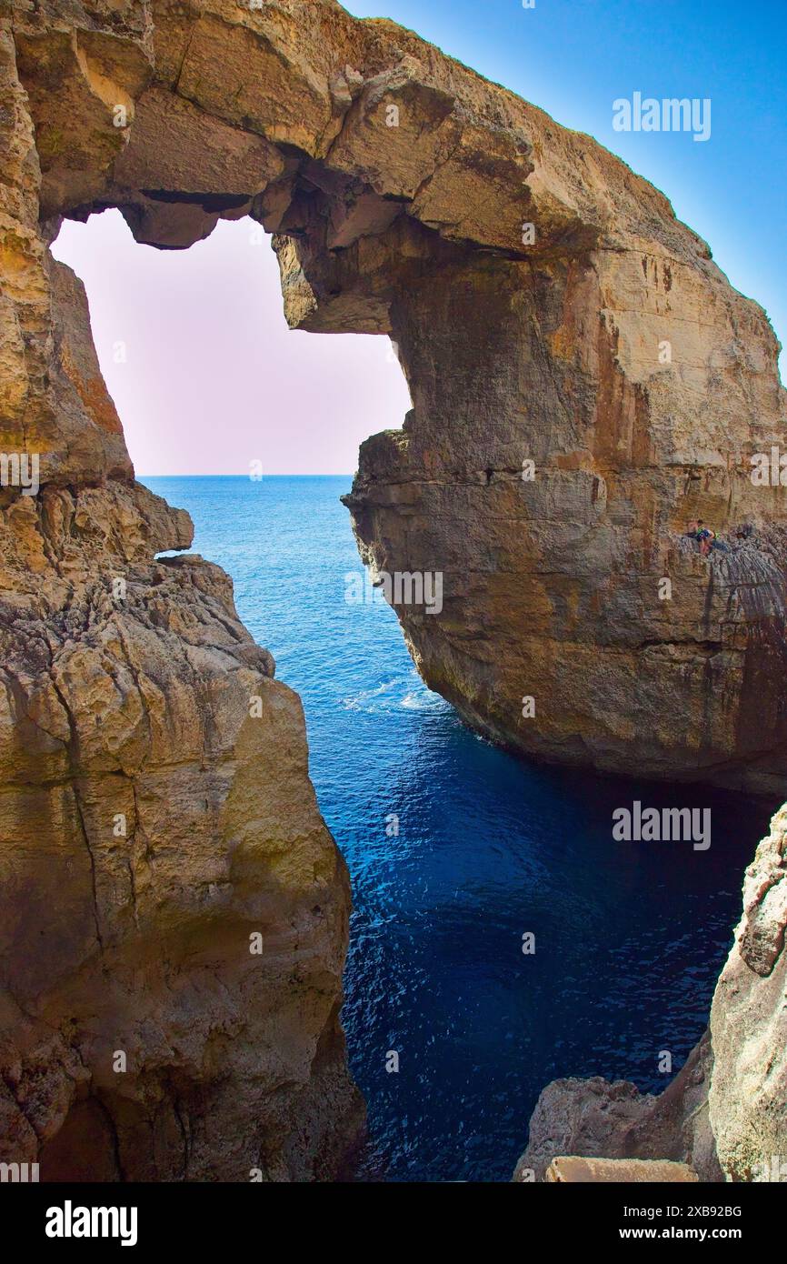 The Wied il-Mielah Window on the north-western coast of the island of ...