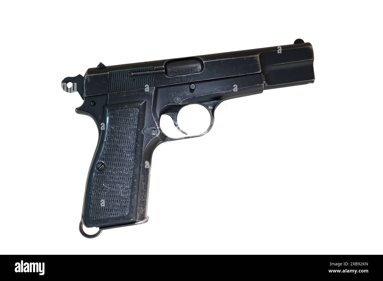 A closeup of Browning HP 35, HI POWER. 9 mm automatic pistol Stock ...