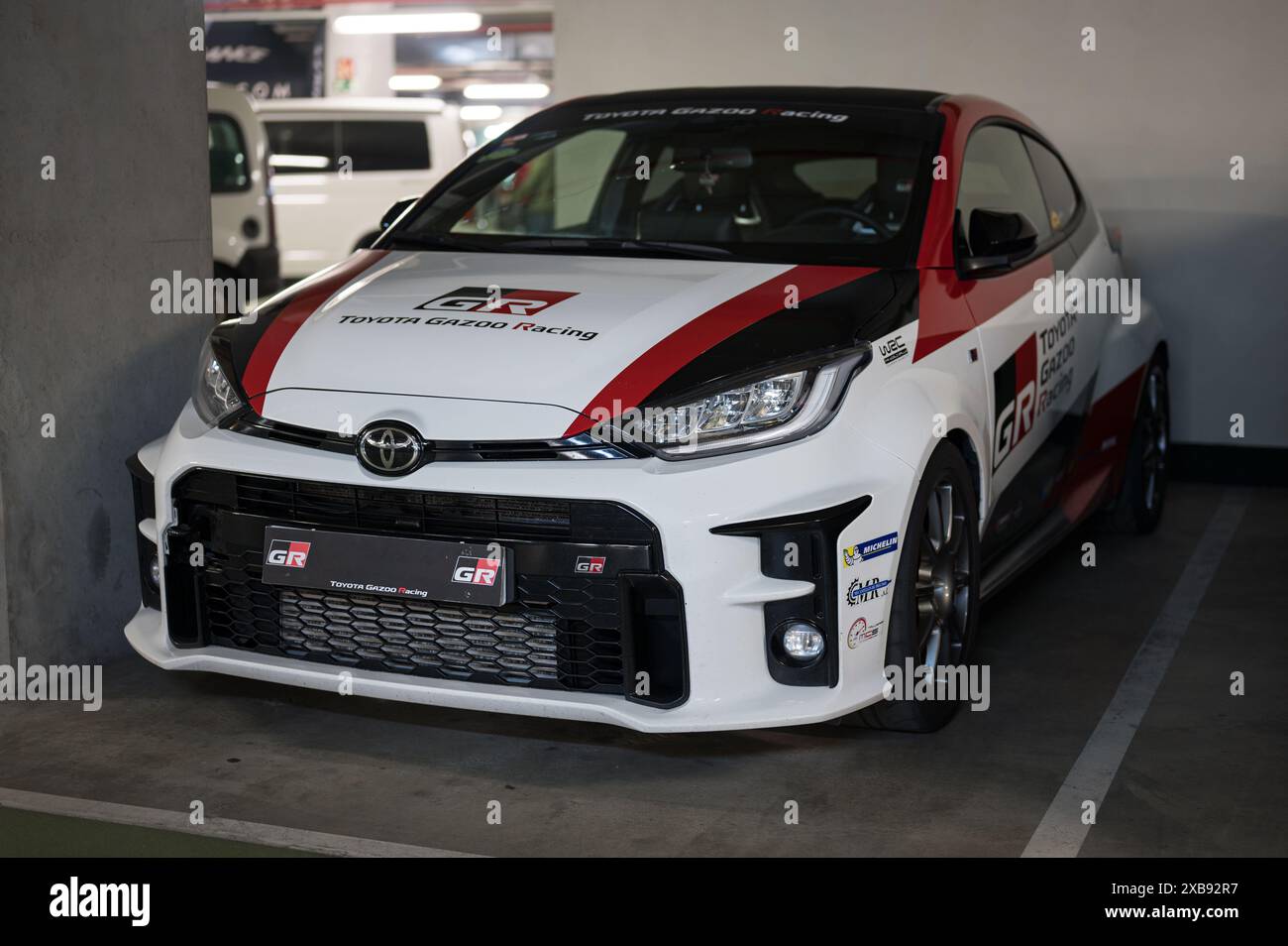 A modern fourth generation Toyota Yaris GR with the rally livery Stock ...