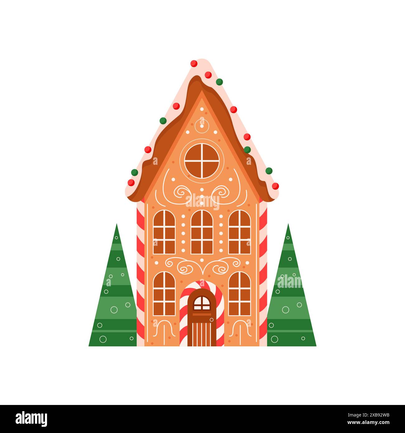 Winter gingerbread house. Traditional Christmas cookie, holiday winter ...