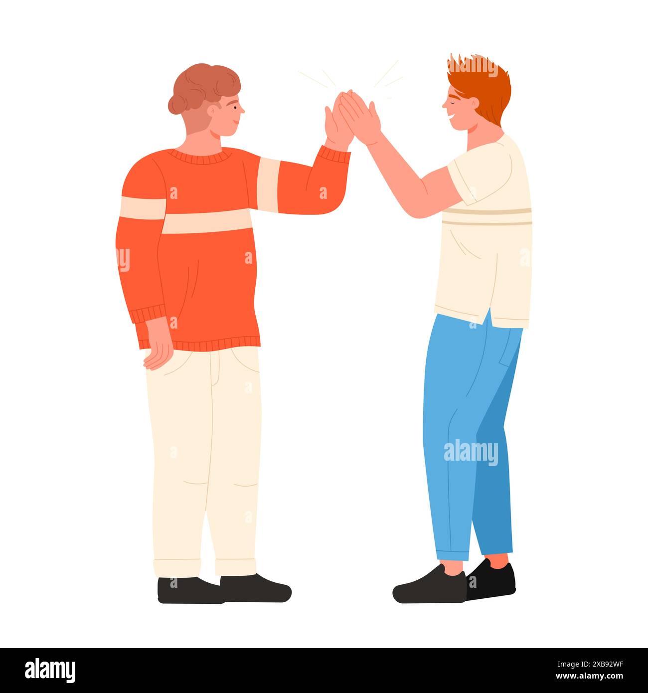 Happy male friends people giving high five vector illustration Stock ...