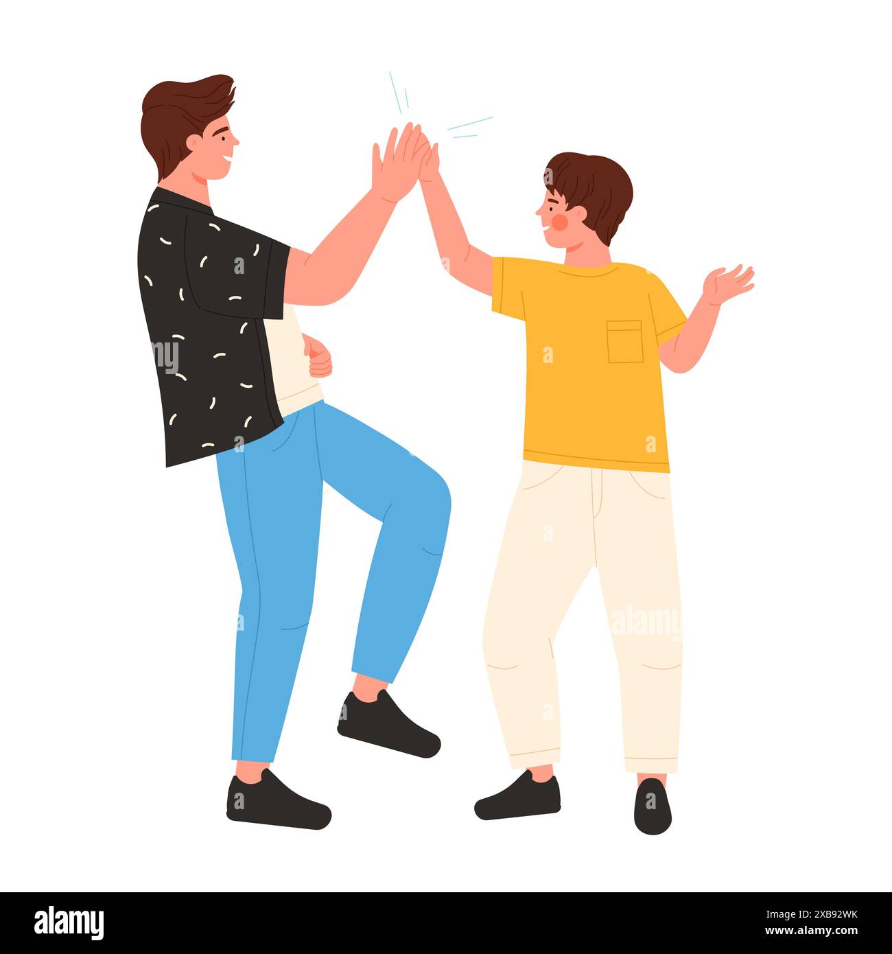 Happy father and son giving high five vector illustration Stock Vector ...
