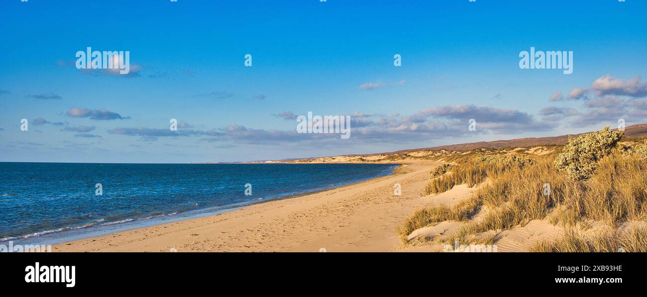 Panorama of the lonely, deserted and remote beach at Yardie Creek, Cape ...